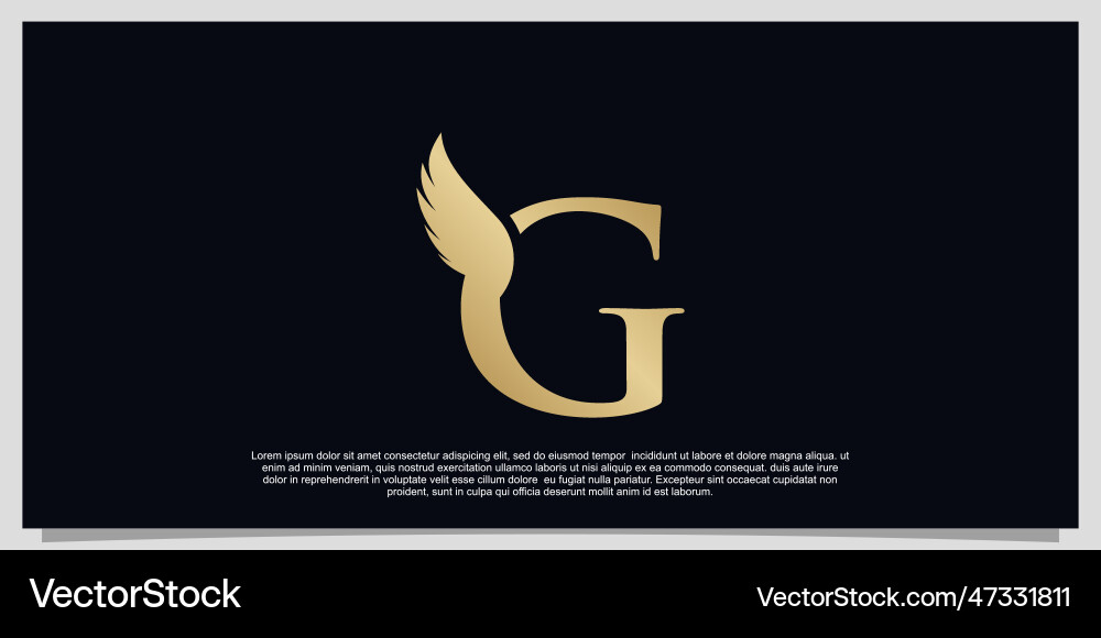 Letter g wings logo design simple concept premium Vector Image