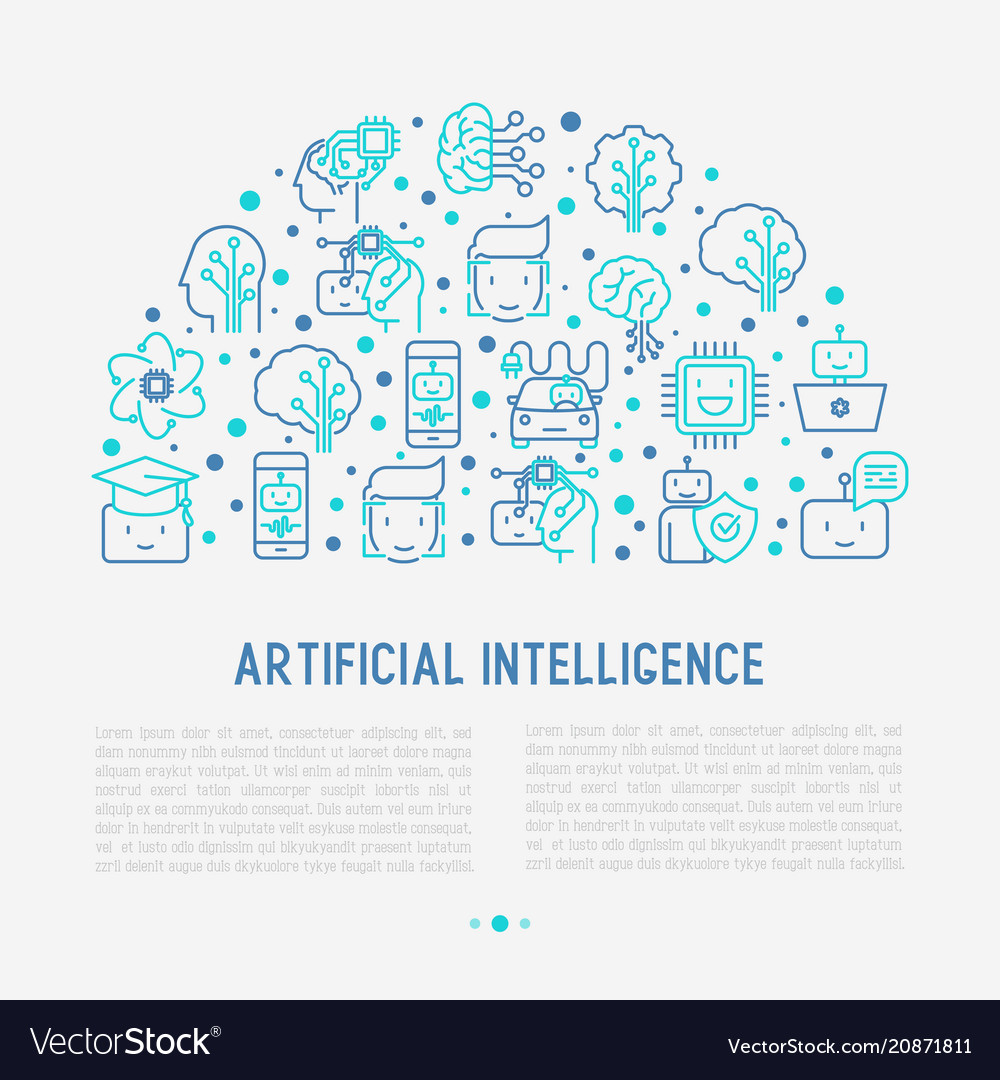 Machine learning artificial intelligence concept Vector Image