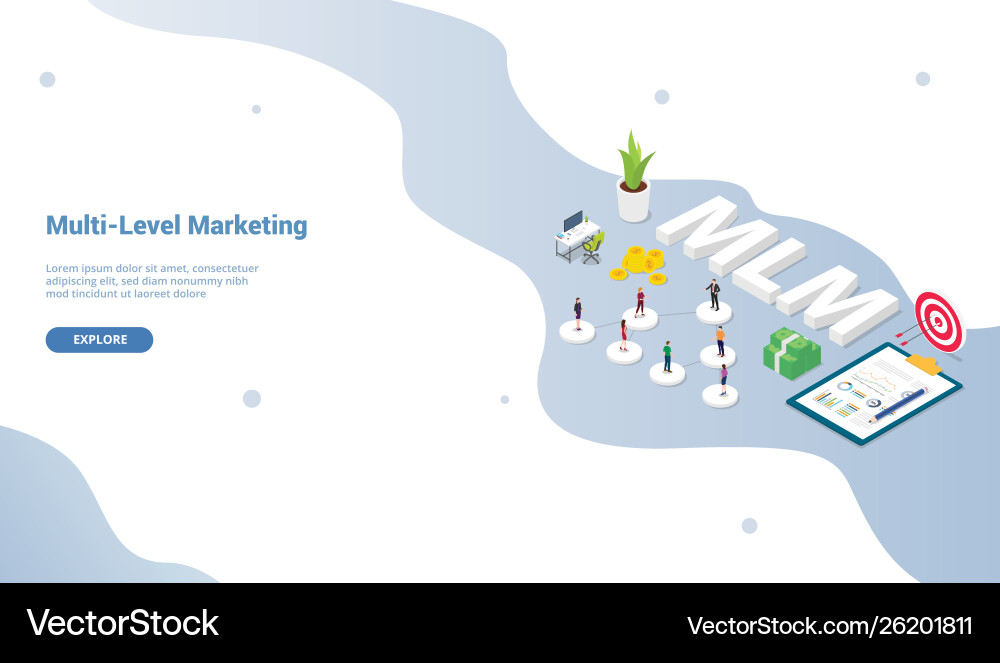 Multi-level marketing business concept with team Vector Image