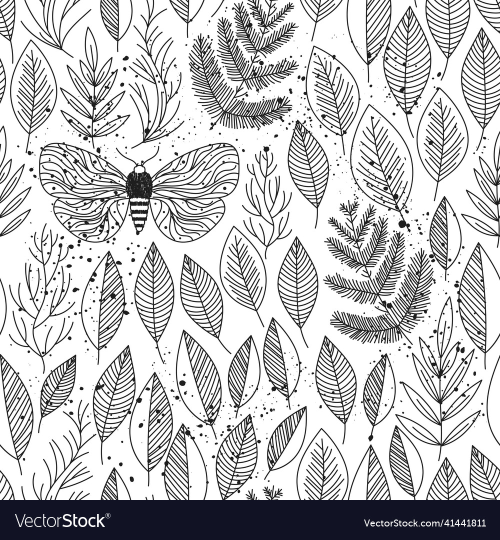 Seamless pattern leafs Royalty Free Vector Image