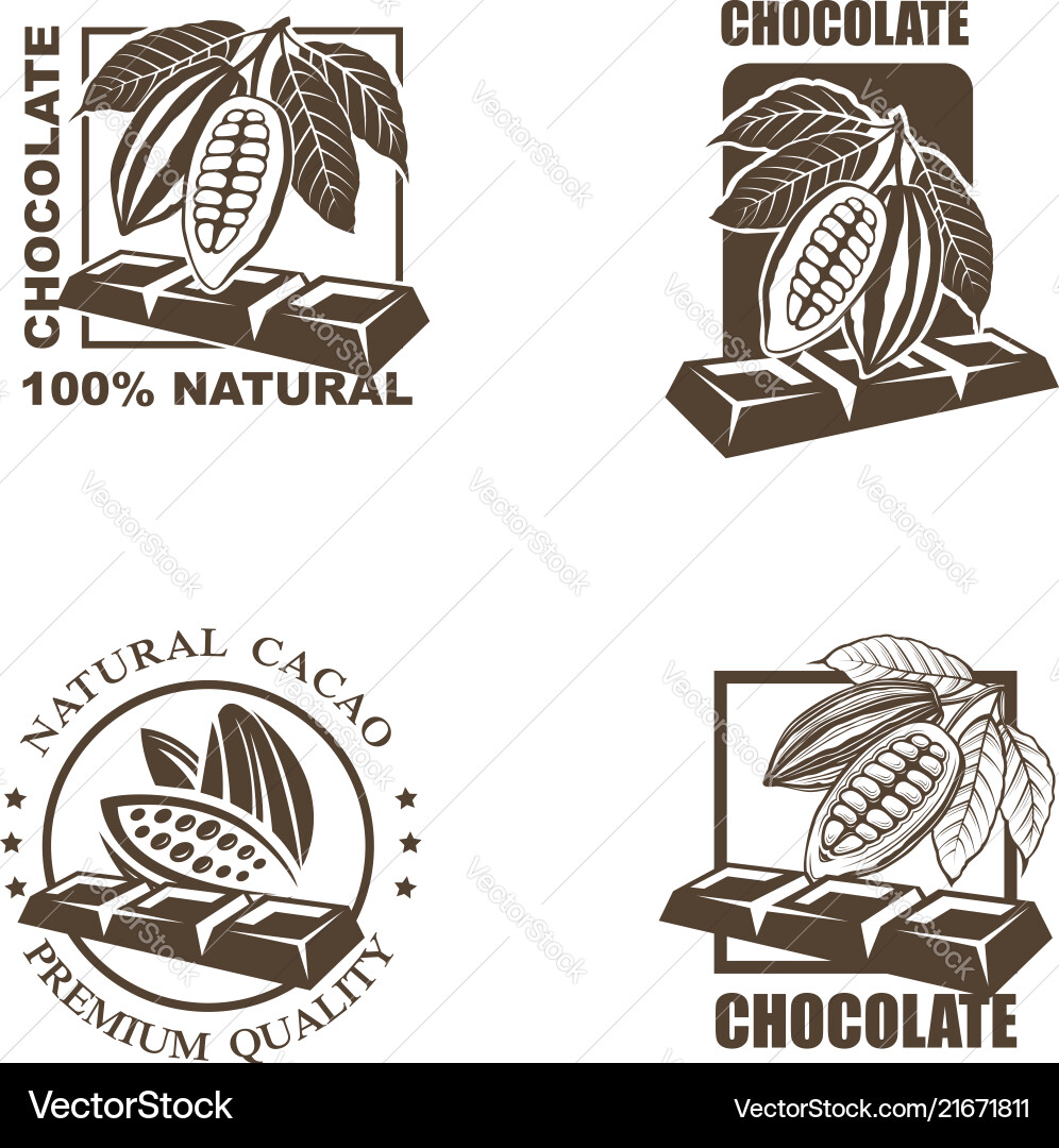 Set of chocolate labels Royalty Free Vector Image