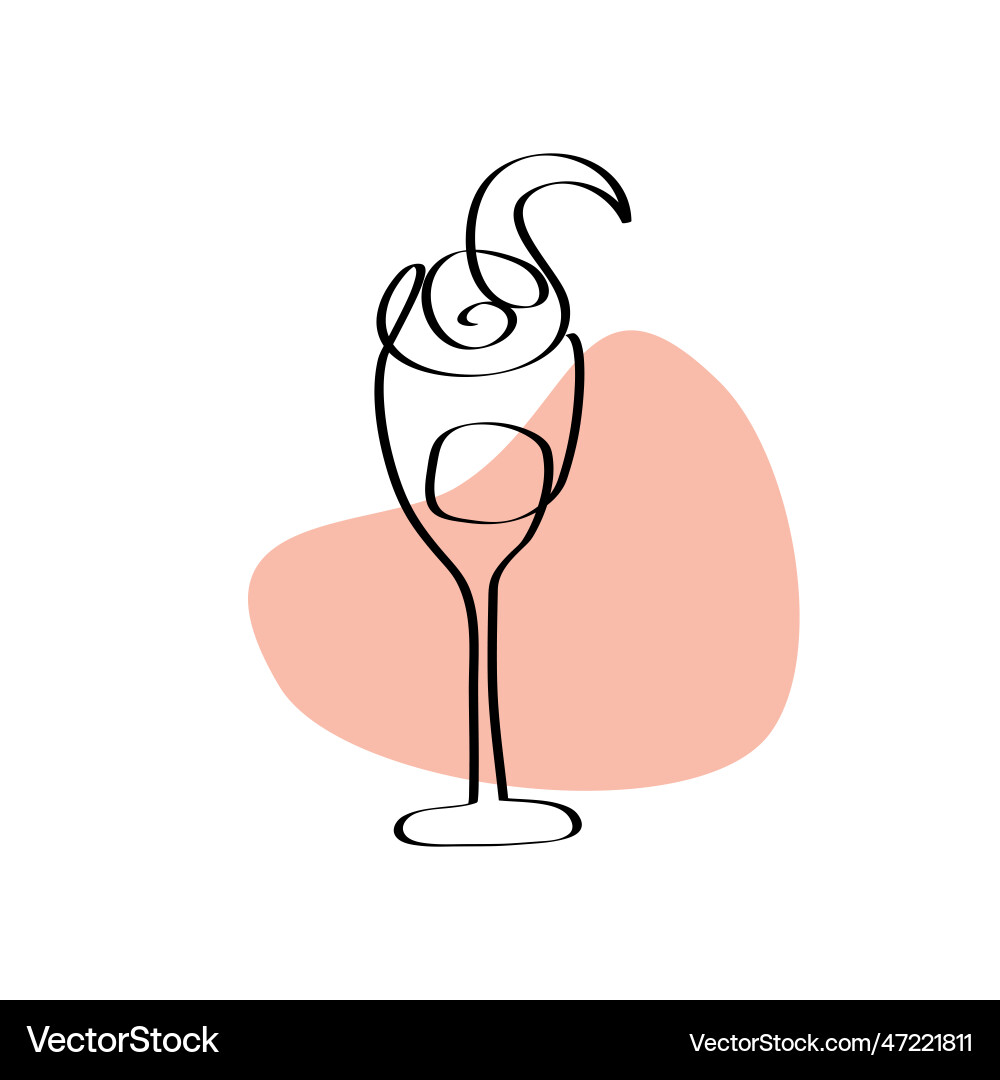 Simple glass hand drawing line art Royalty Free Vector Image
