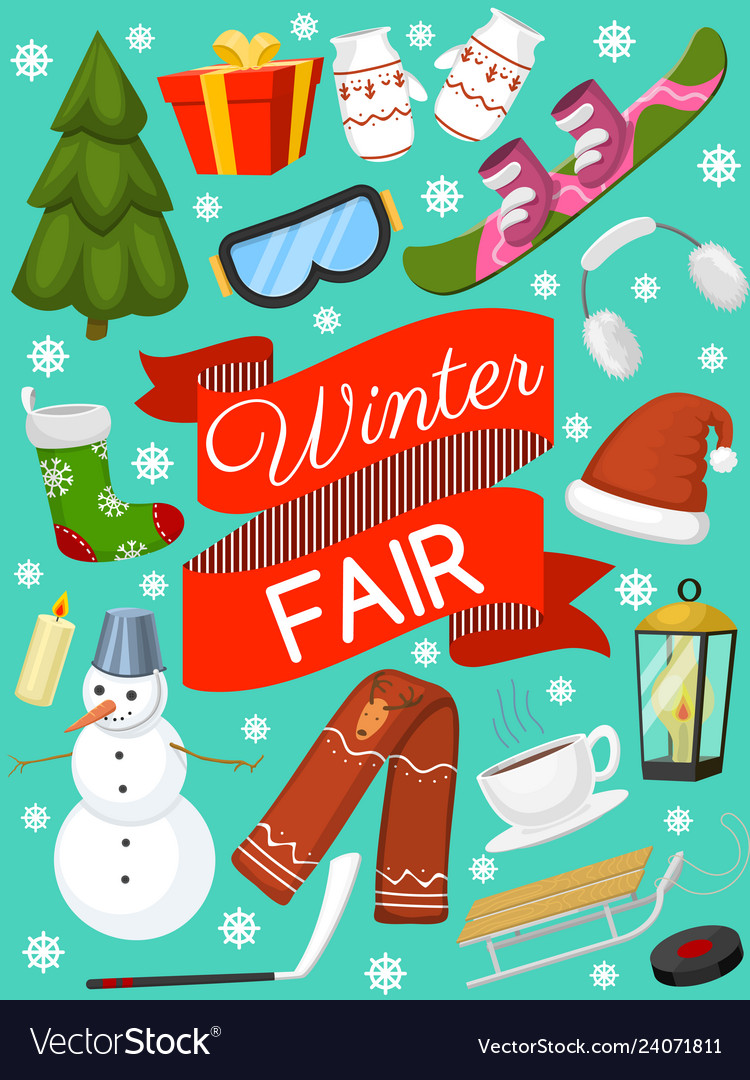 Winter holiday time banner card Royalty Free Vector Image