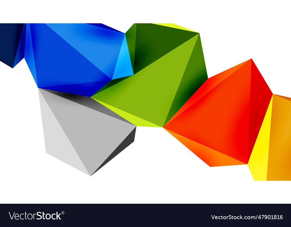 3d low poly triangle design elements Royalty Free Vector