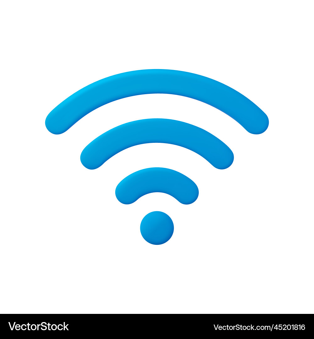 3d wifi signal connection and network symbol Vector Image