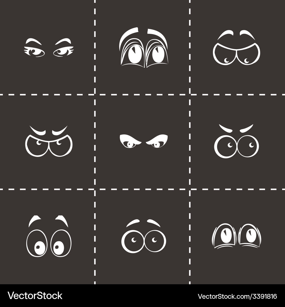 Cartoon eyes icons set Royalty Free Vector Image