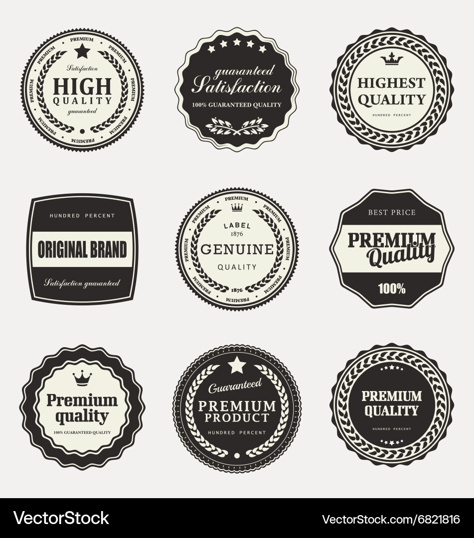 Collection of premium quality labels Royalty Free Vector