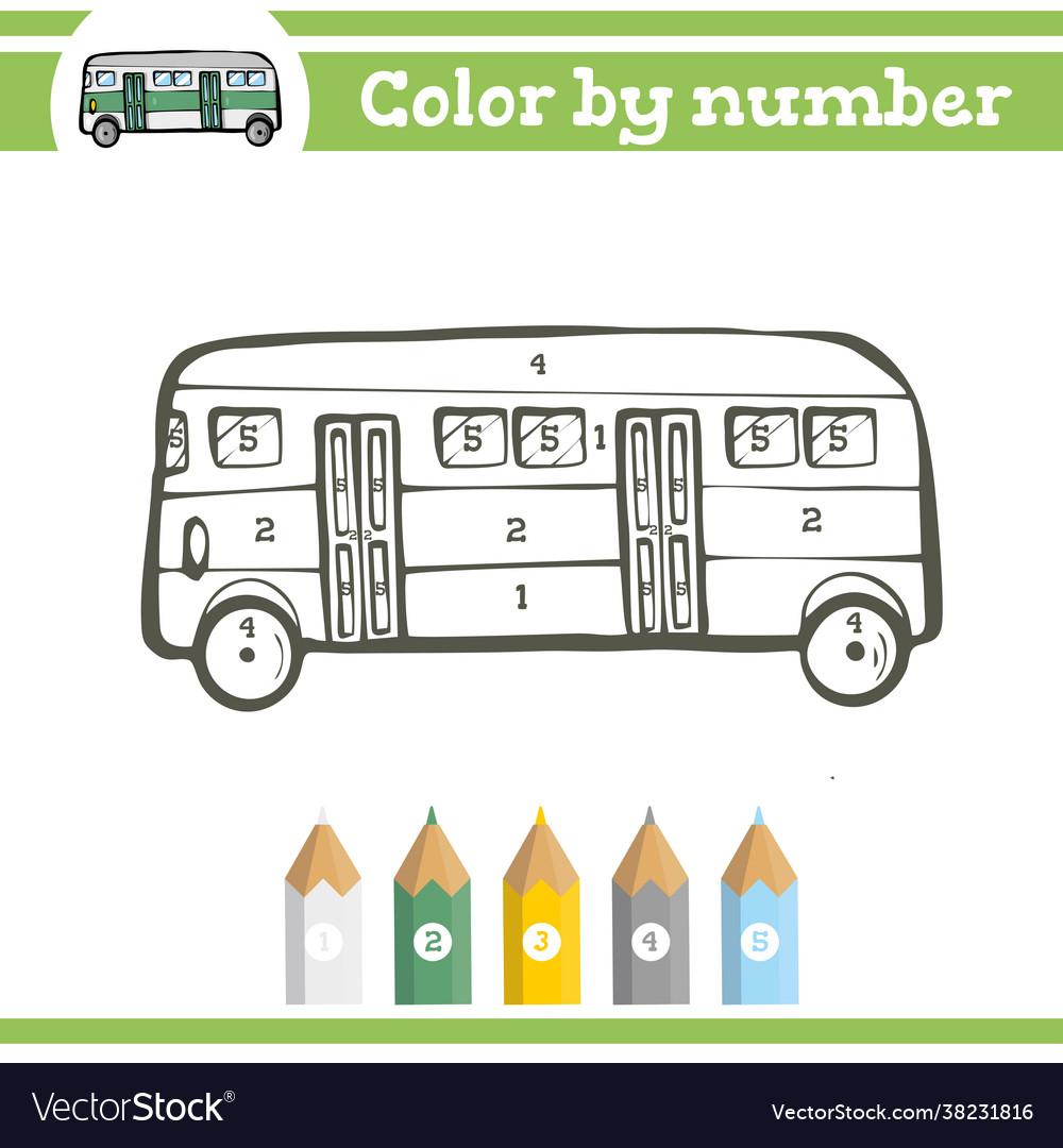 Color numbers coloring page for preschool Vector Image