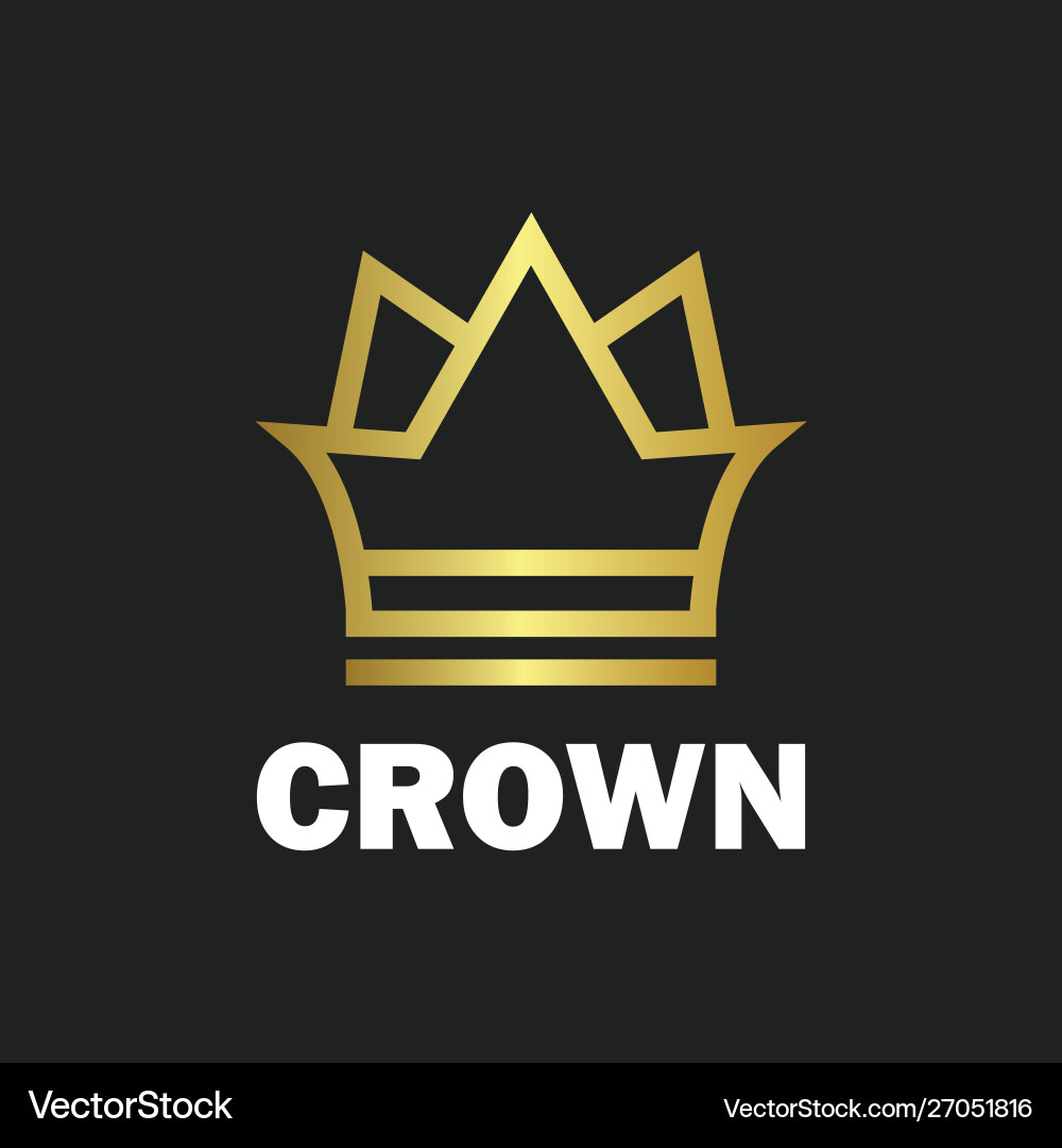 Crown royal king logo design abstract emblem Vector Image