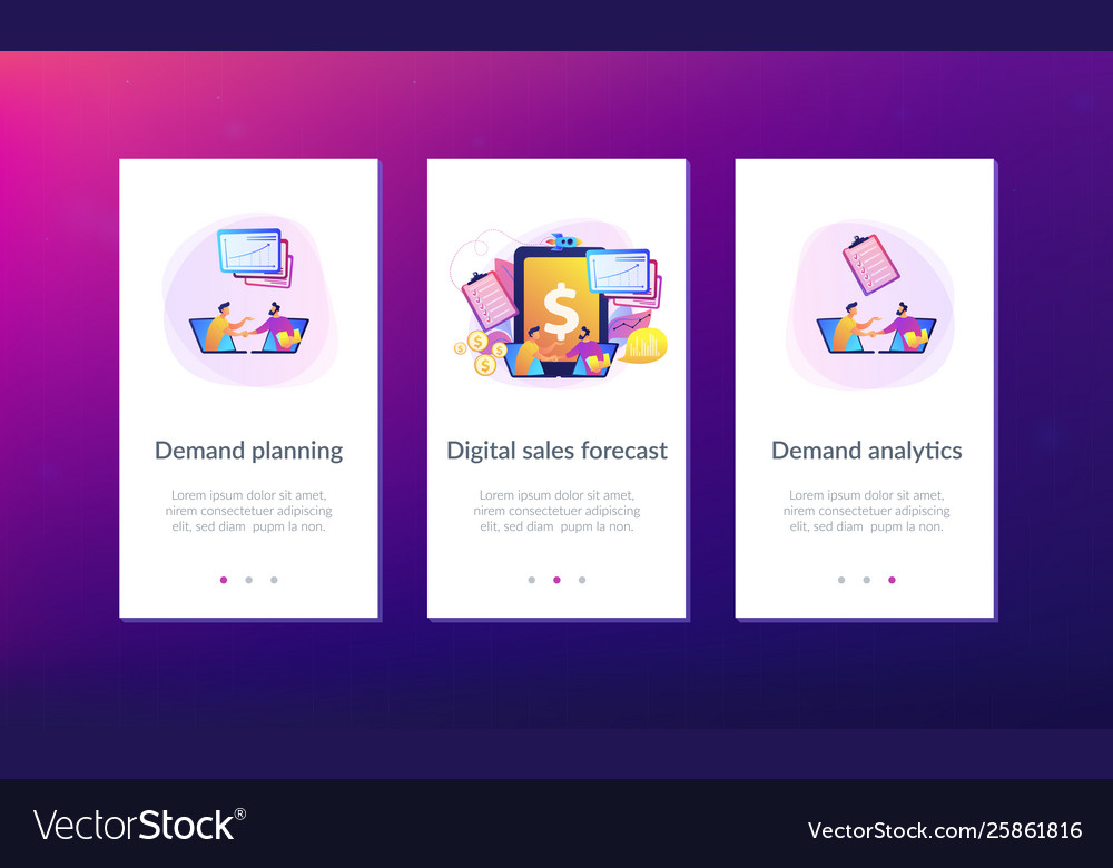 Demand planning app interface template Royalty Free Vector Demand planning app interface template Royalty Free Vector