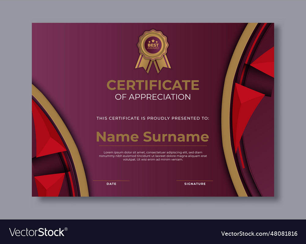Gradient elegant certificate template Royalty Free Vector Gradient elegant certificate template Royalty Free Vector