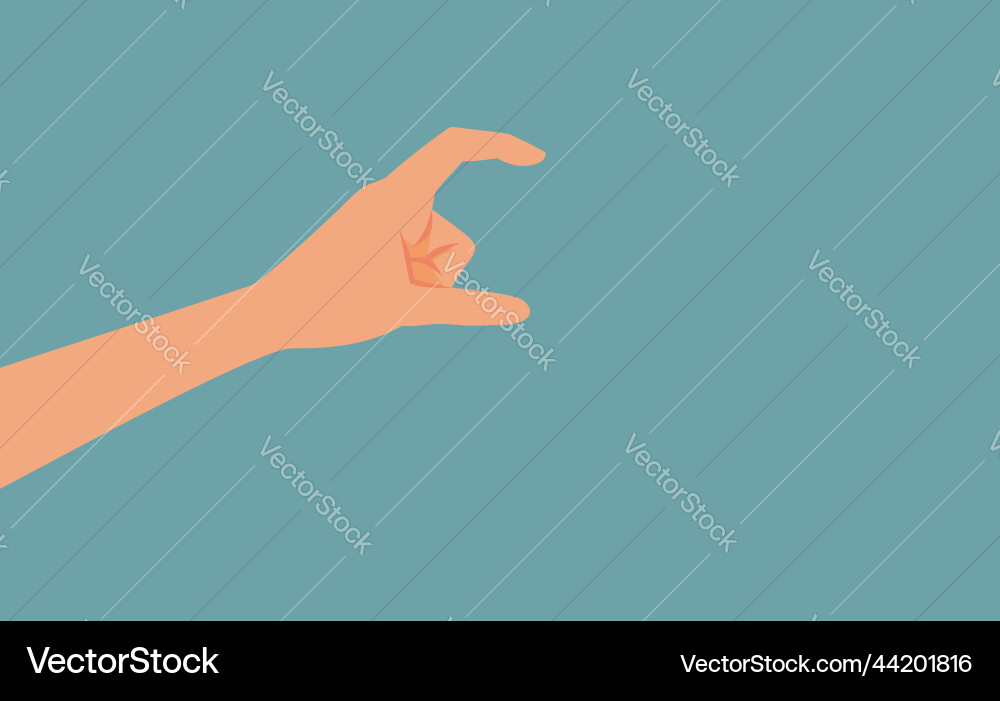 Hand making a big size symbol gesture cartoon Vector Image