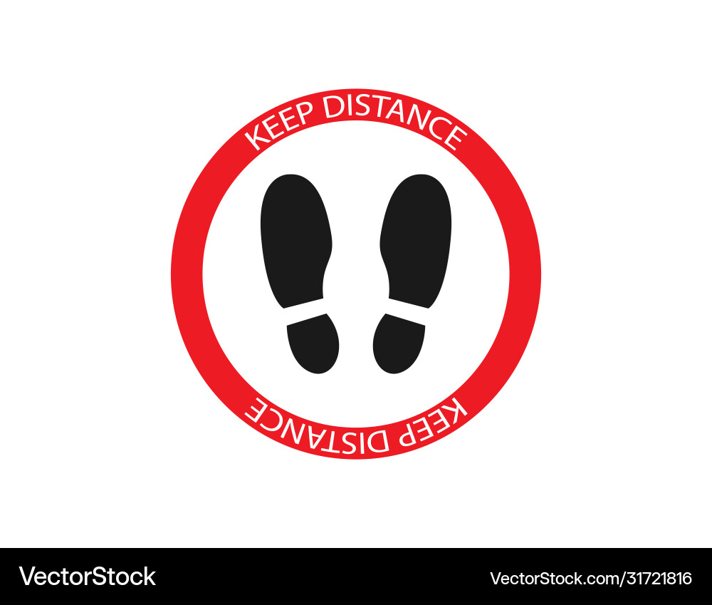 Keep distance sign foot icon warning icon Vector Image