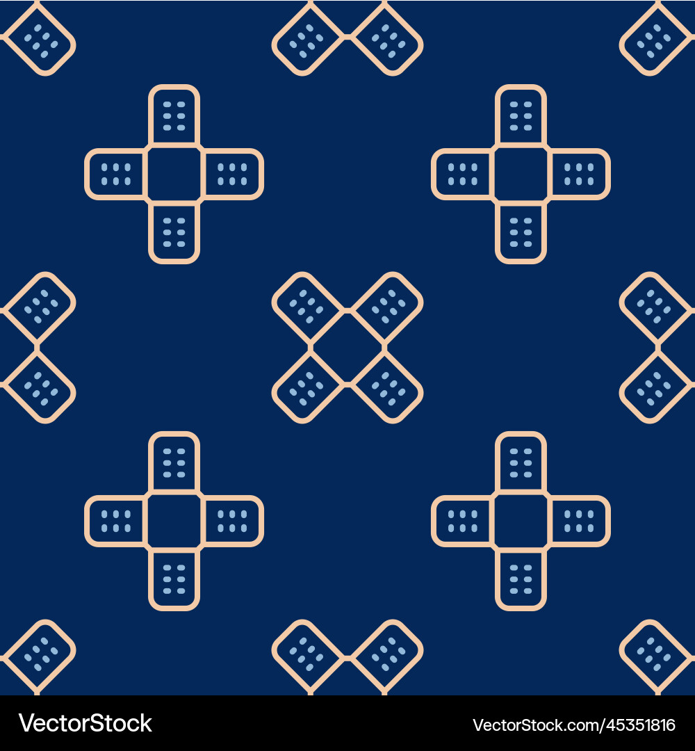 Line crossed bandage plaster icon isolated Vector Image