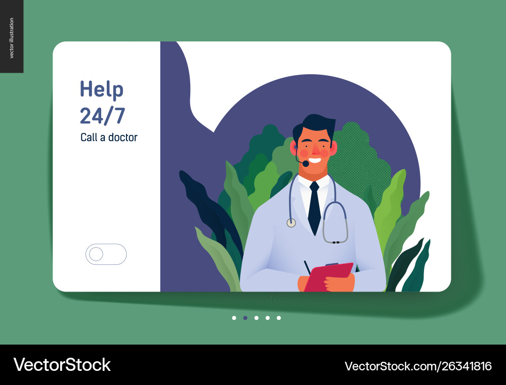 Medical insurance template - help 24 per 7 call Vector Image