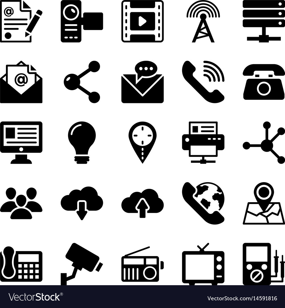 Network and communication icons 4 Royalty Free Vector Image