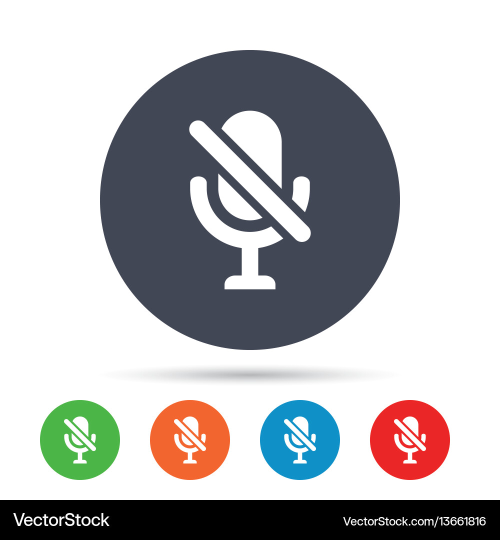No microphone sign icon speaker symbol Royalty Free Vector