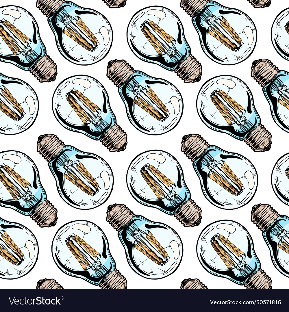 Pattern with light bulb Royalty Free Vector Image