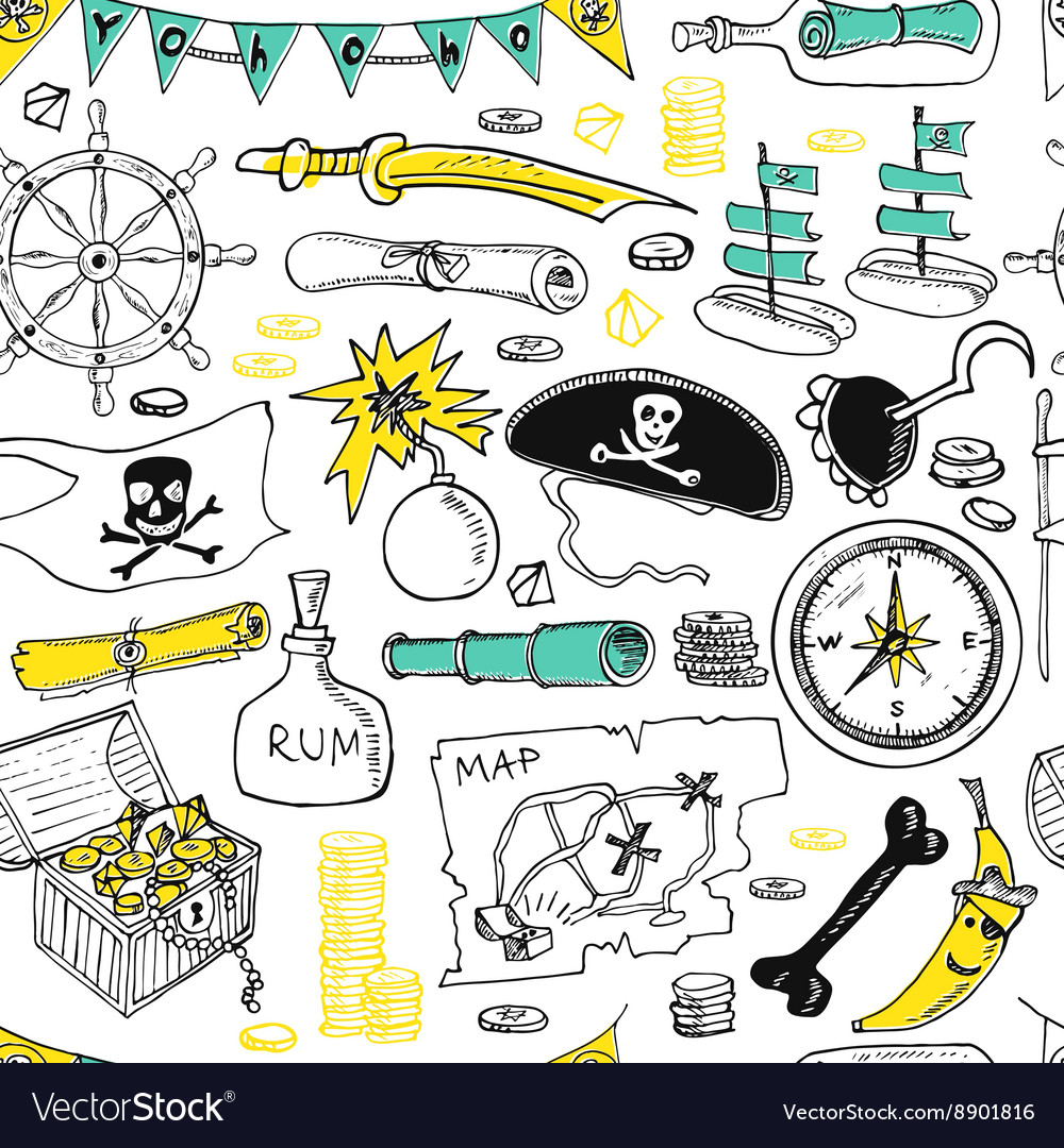 Pirates seamless pattern Royalty Free Vector Image