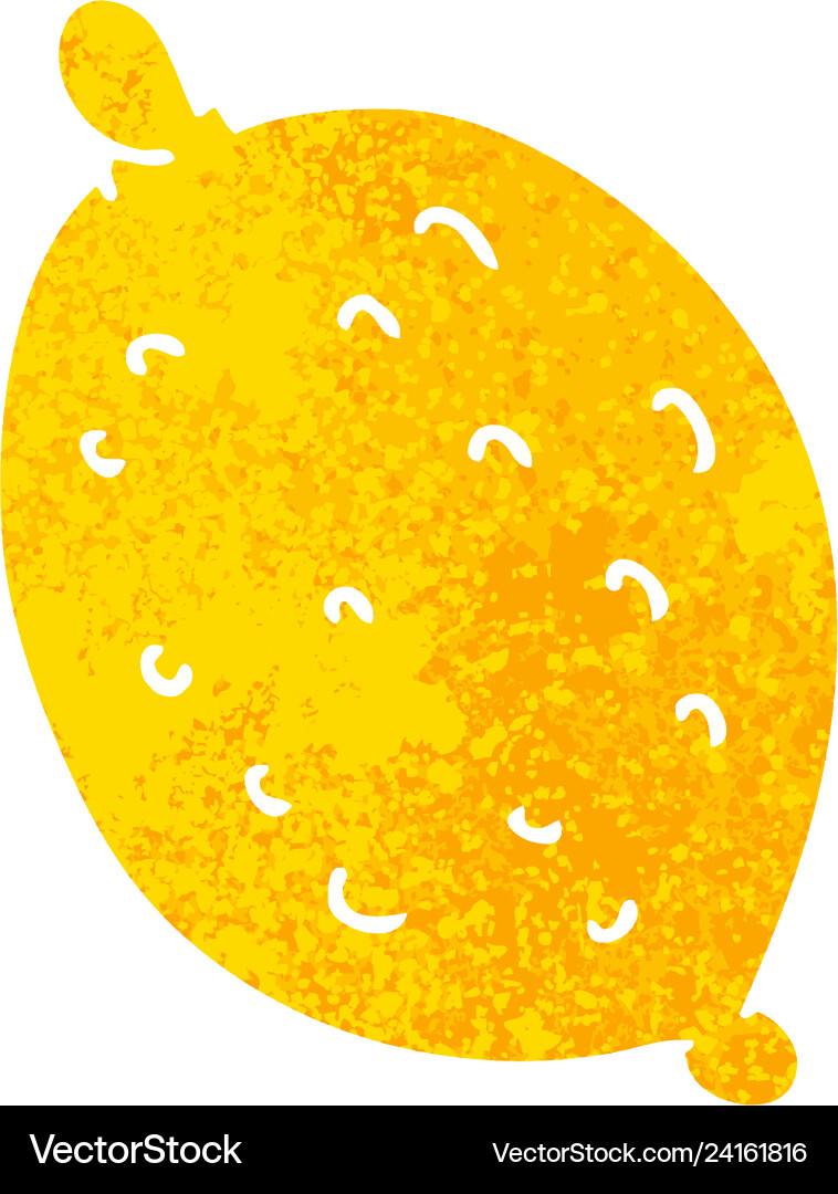 Quirky retro style cartoon lemon Royalty Free Vector Image