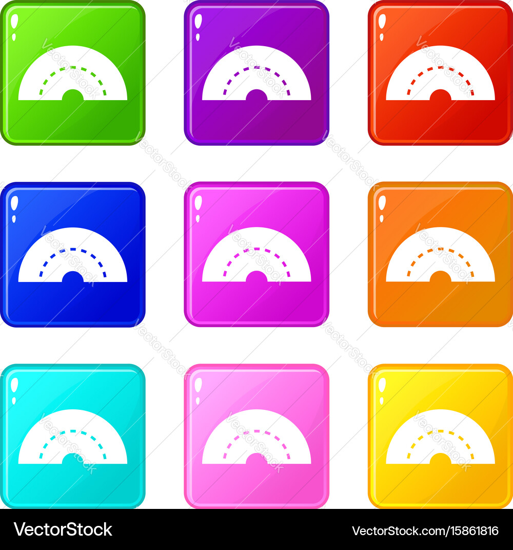 Round turning road icons 9 set Royalty Free Vector Image