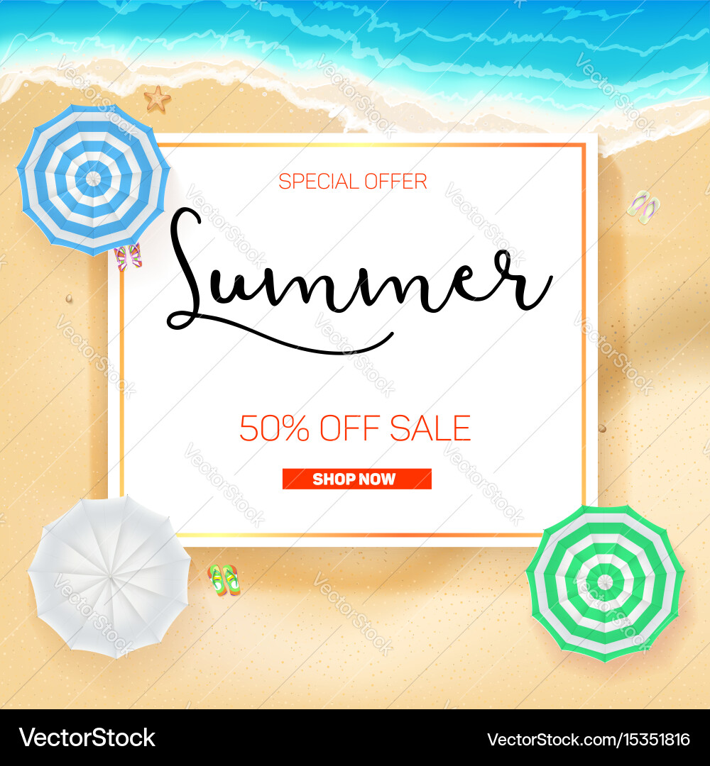 Selling ad banner vintage text design summer Vector Image
