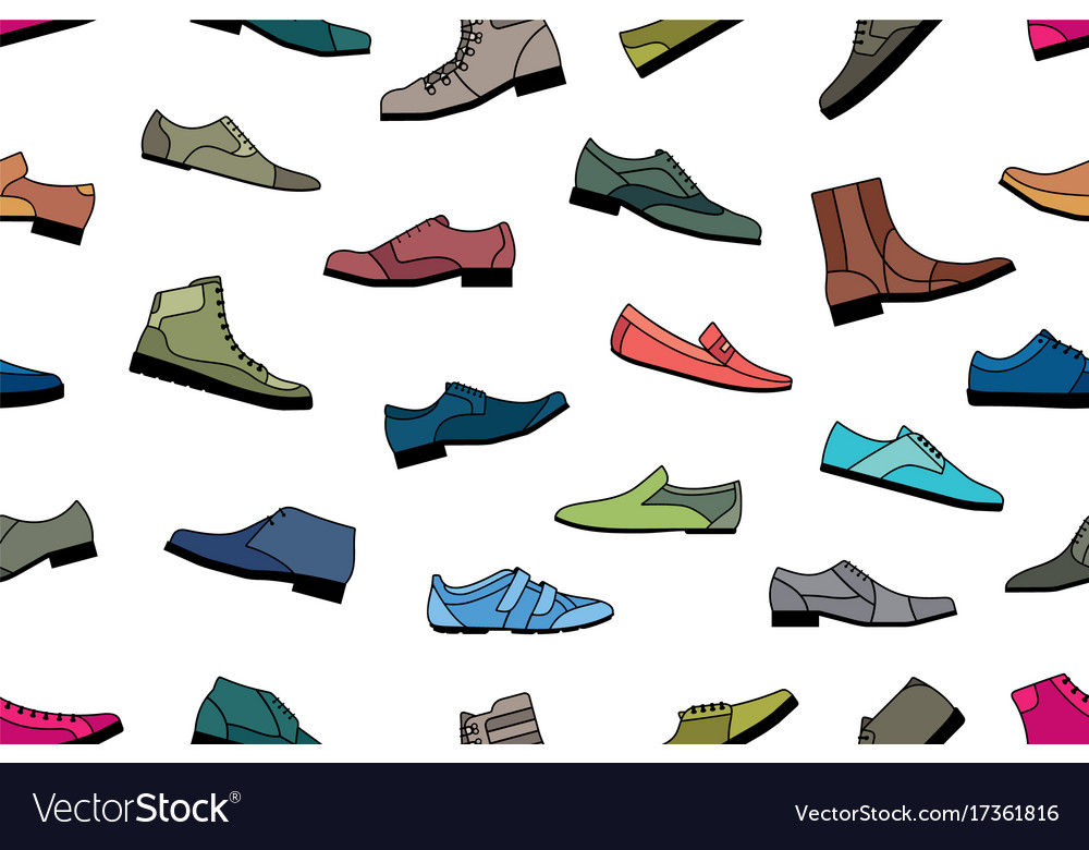 Shoes seamless pattern Royalty Free Vector Image