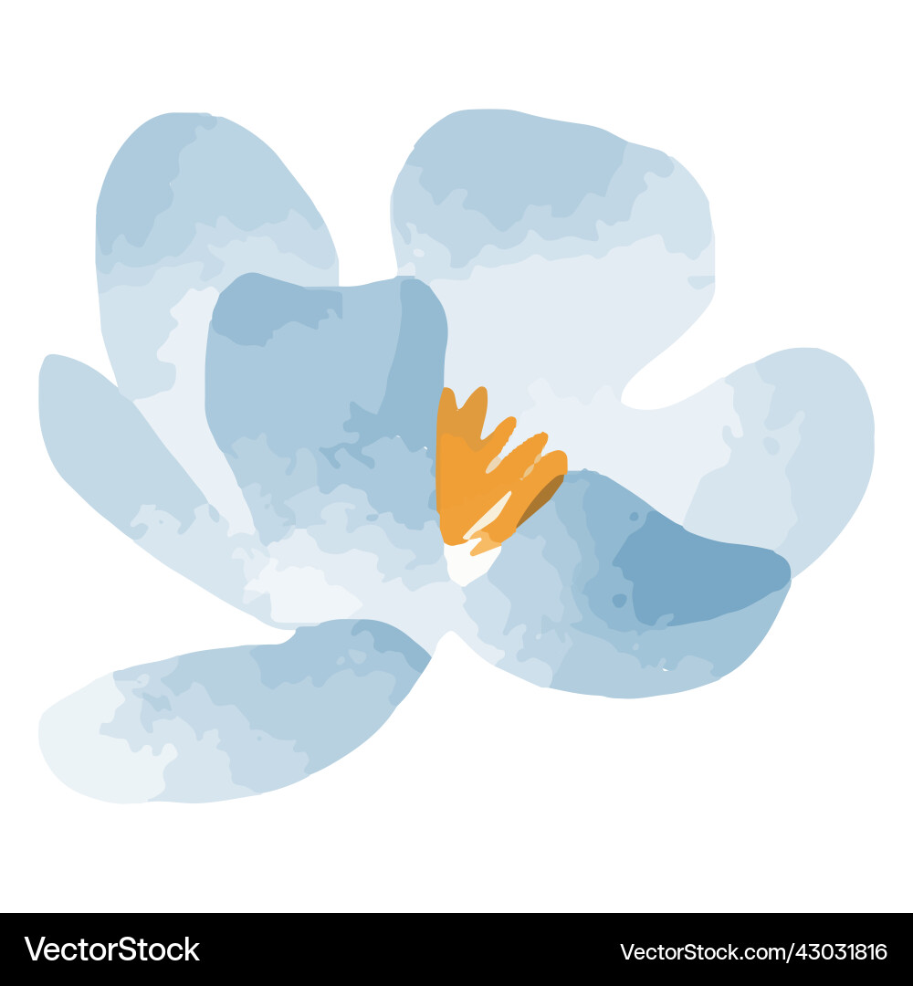 Small blue flower watercolor Royalty Free Vector Image
