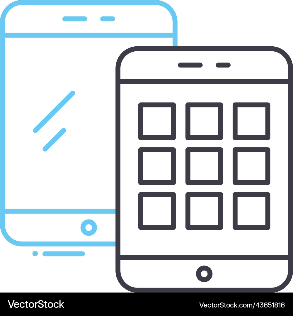 Smartphone line icon outline symbol Royalty Free Vector