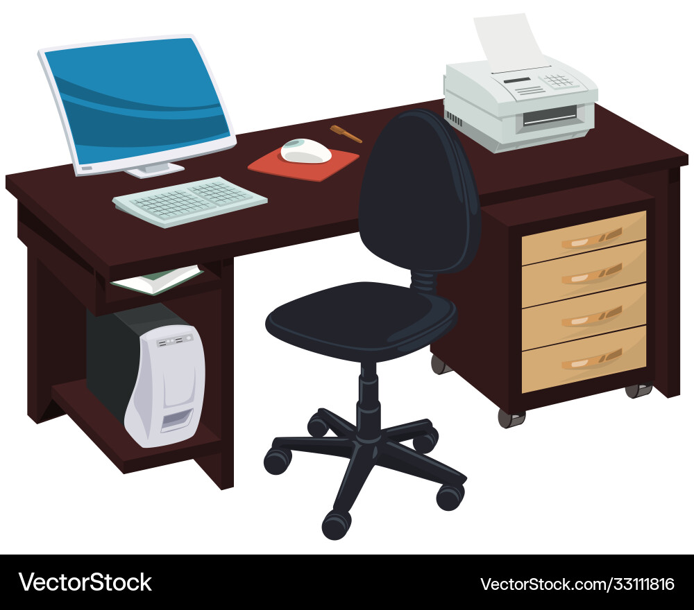 Stock workplace an office employee Royalty Free Vector Image