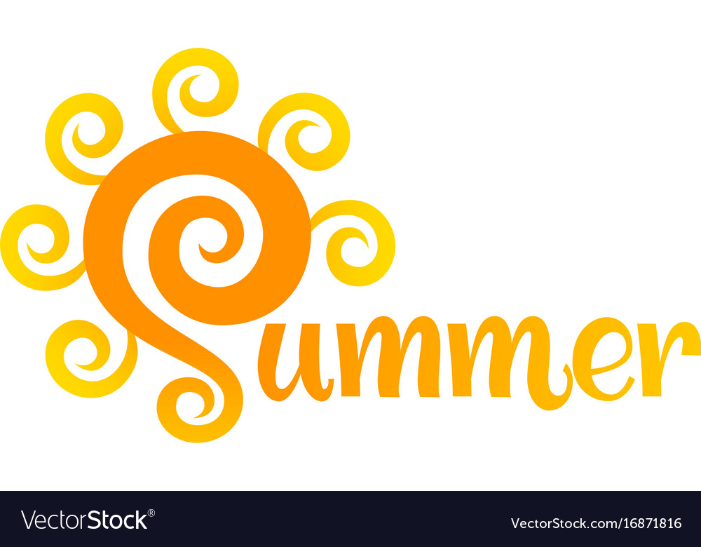 Summer lettering with sun Royalty Free Vector Image