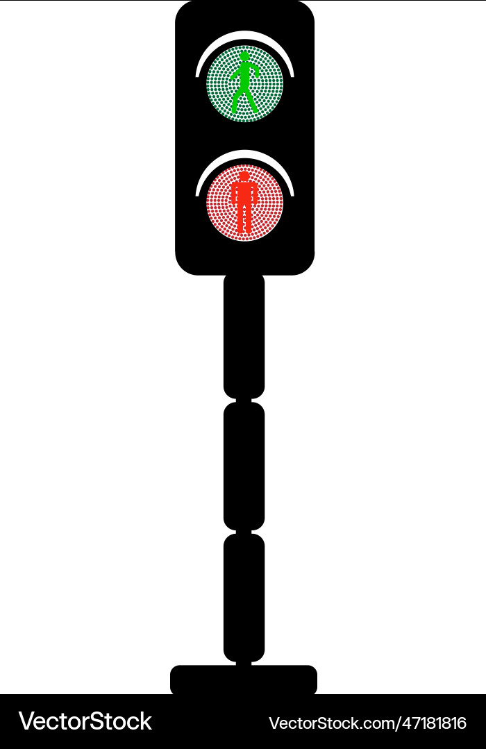 Traffic light street red control road lamp Vector Image