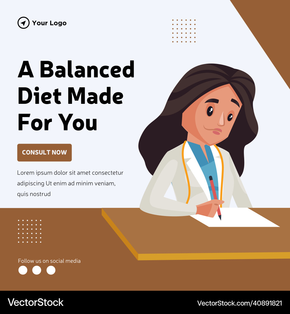 Banner design of nutritionist Royalty Free Vector Image