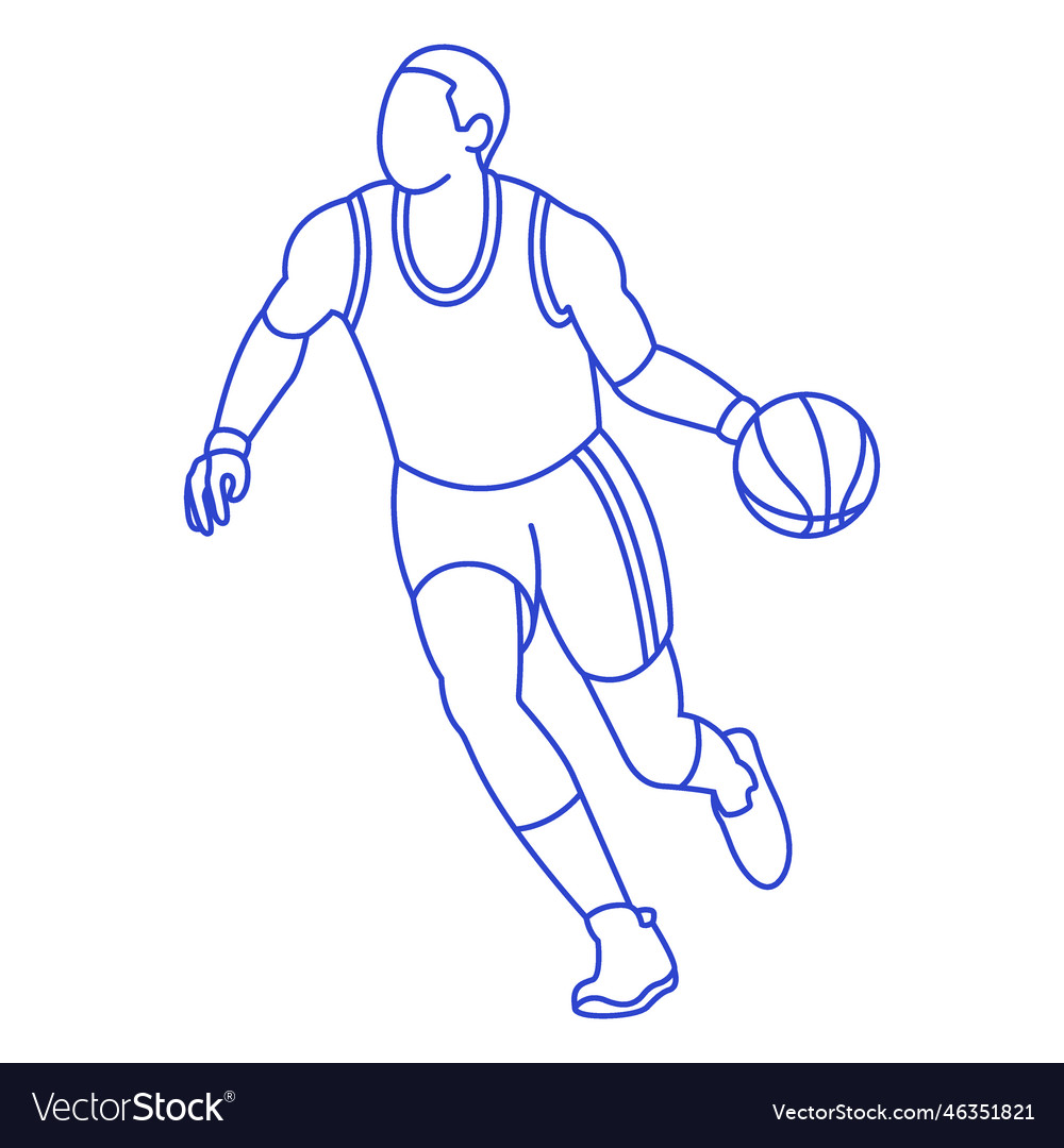 Basketball player stroke Royalty Free Vector Image