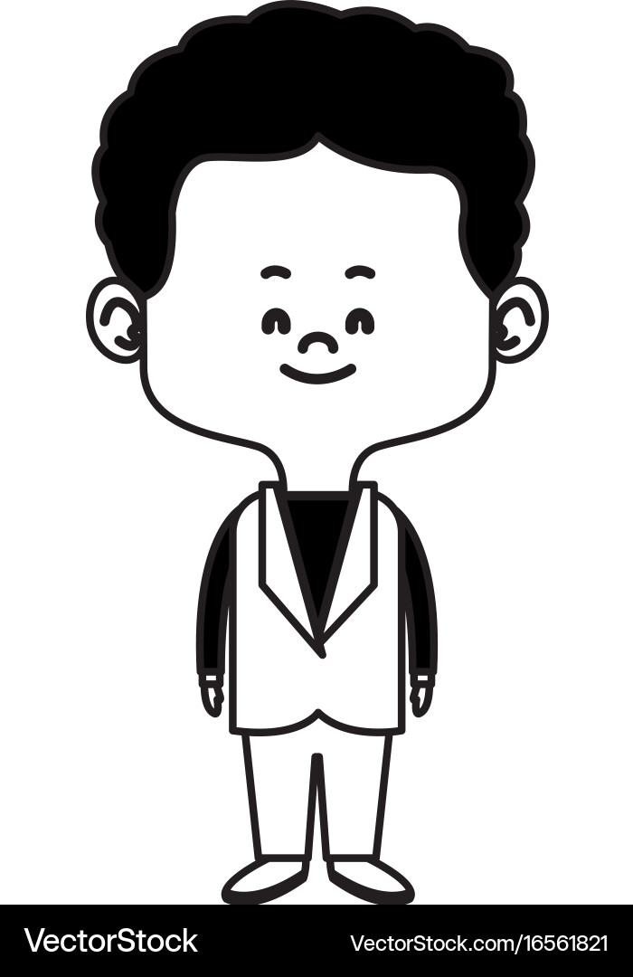 Cute man cartoon standing formal clothes character