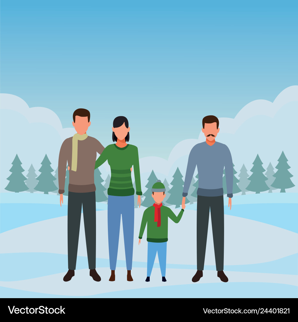 Family avatar cartoon character Royalty Free Vector Image