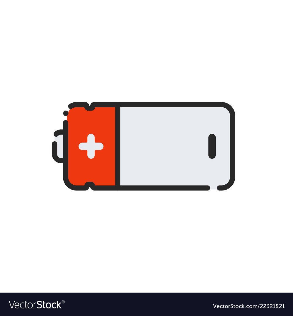 Flat electric battery icon Royalty Free Vector Image