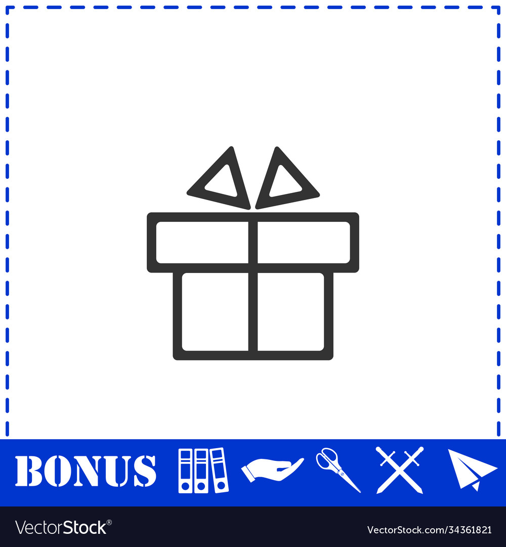 Gift box icon flat Royalty Free Vector Image - VectorStock