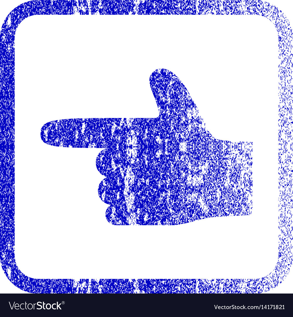Hand pointer left framed textured icon Royalty Free Vector
