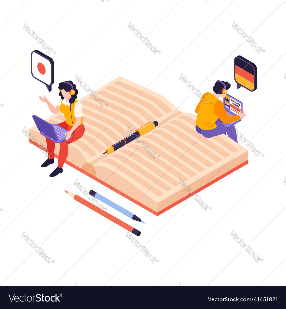 Language course notebook composition Royalty Free Vector Language course notebook composition Royalty Free Vector