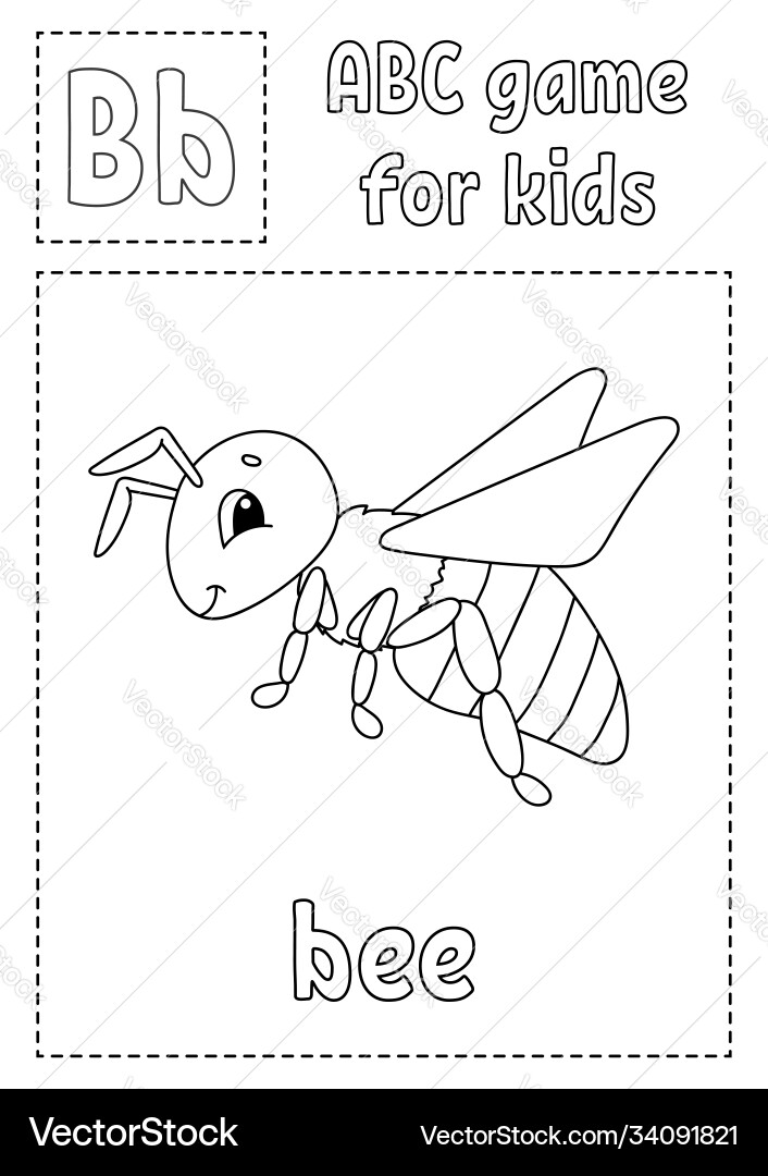 Letter b is for bee abc game for kids alphabet Vector Image