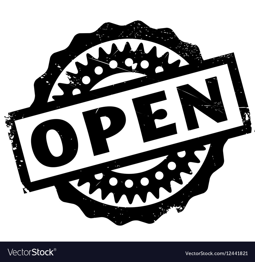 Open rubber stamp Royalty Free Vector Image - VectorStock