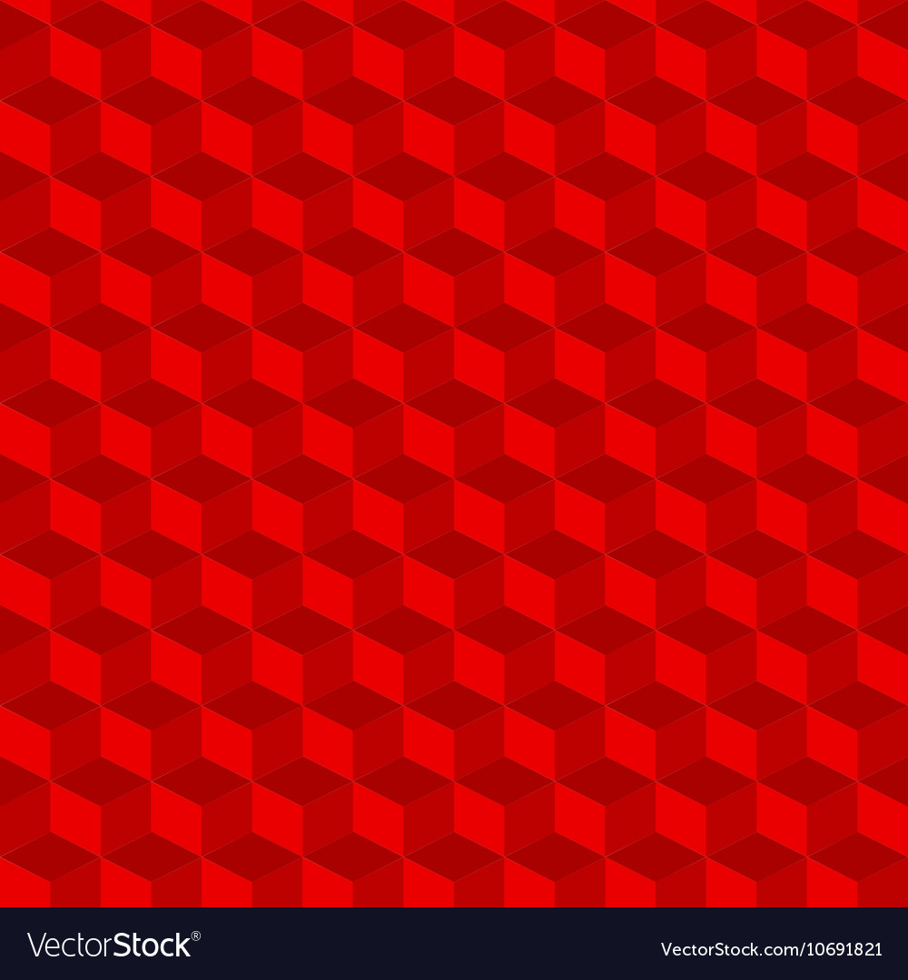 Red geometric seamless cubes pattern background Vector Image