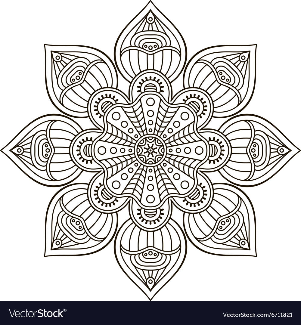 Round mandala Royalty Free Vector Image - VectorStock