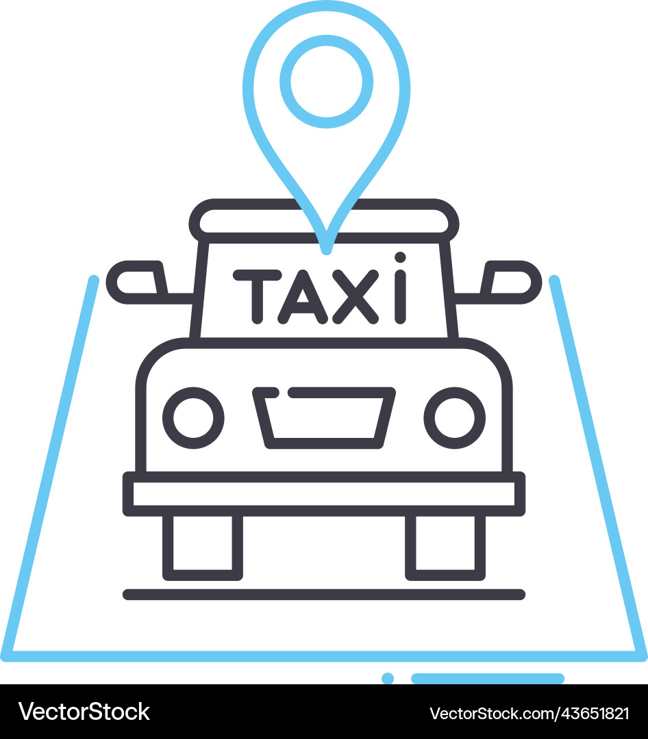 Taxi line icon outline symbol Royalty Free Vector Image