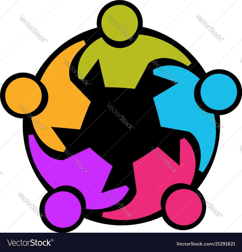 Teamwork group working together icon Royalty Free Vector