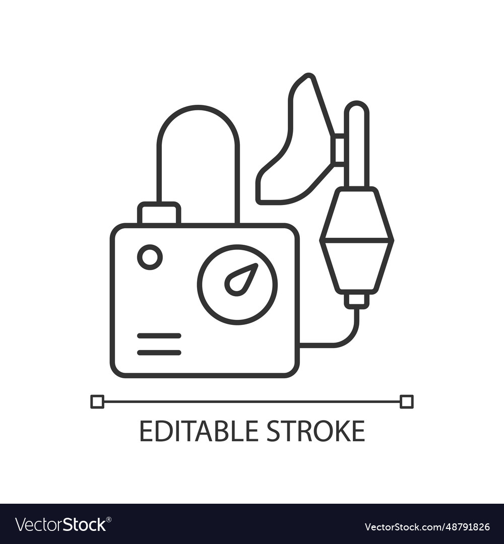 2d customizable thin line black oxygen Royalty Free Vector