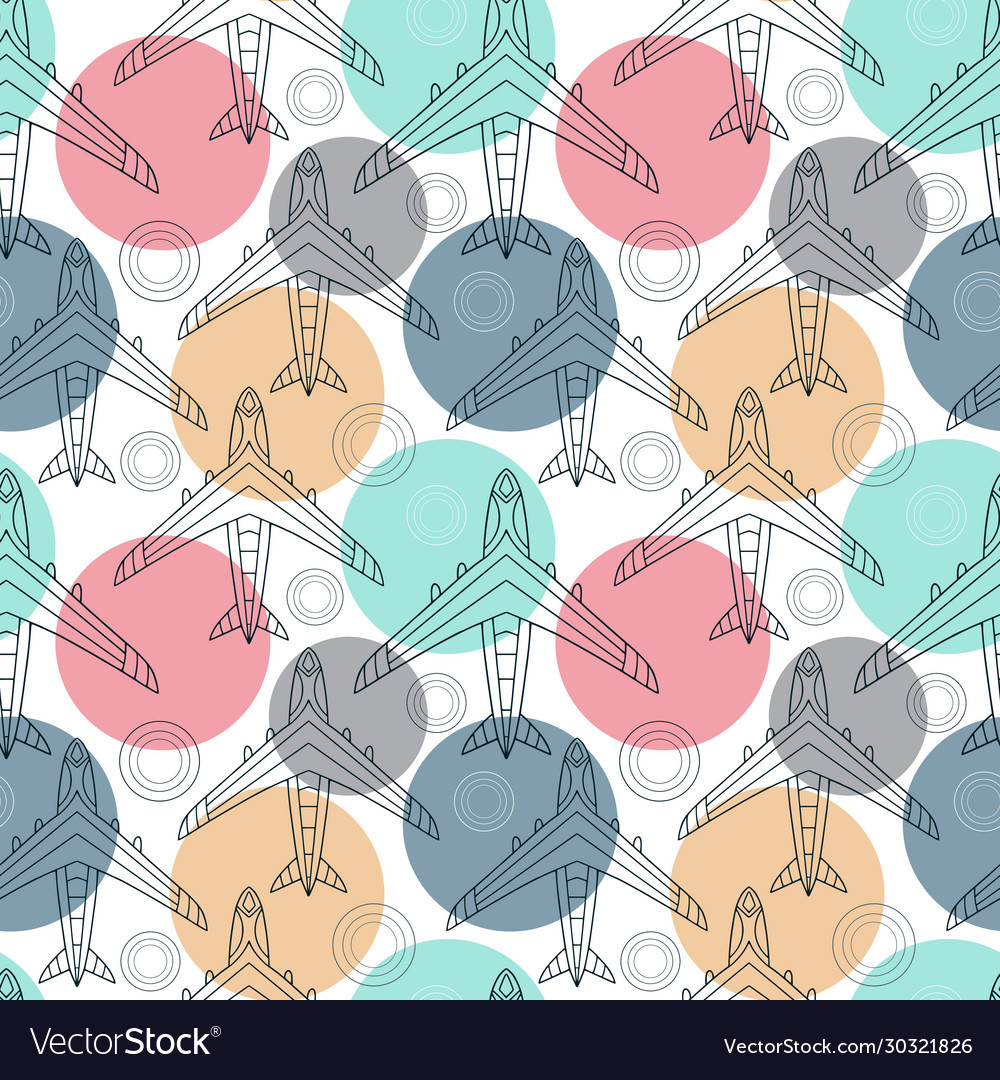 Airplane pattern background Royalty Free Vector Image