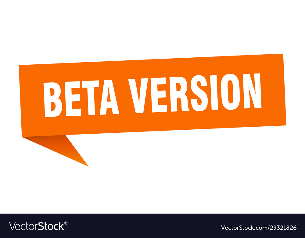 Beta version speech bubble ribbon Royalty Free Vector Image