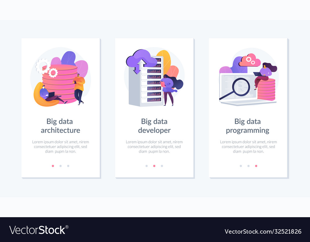 Big data technology app interface template Vector Image
